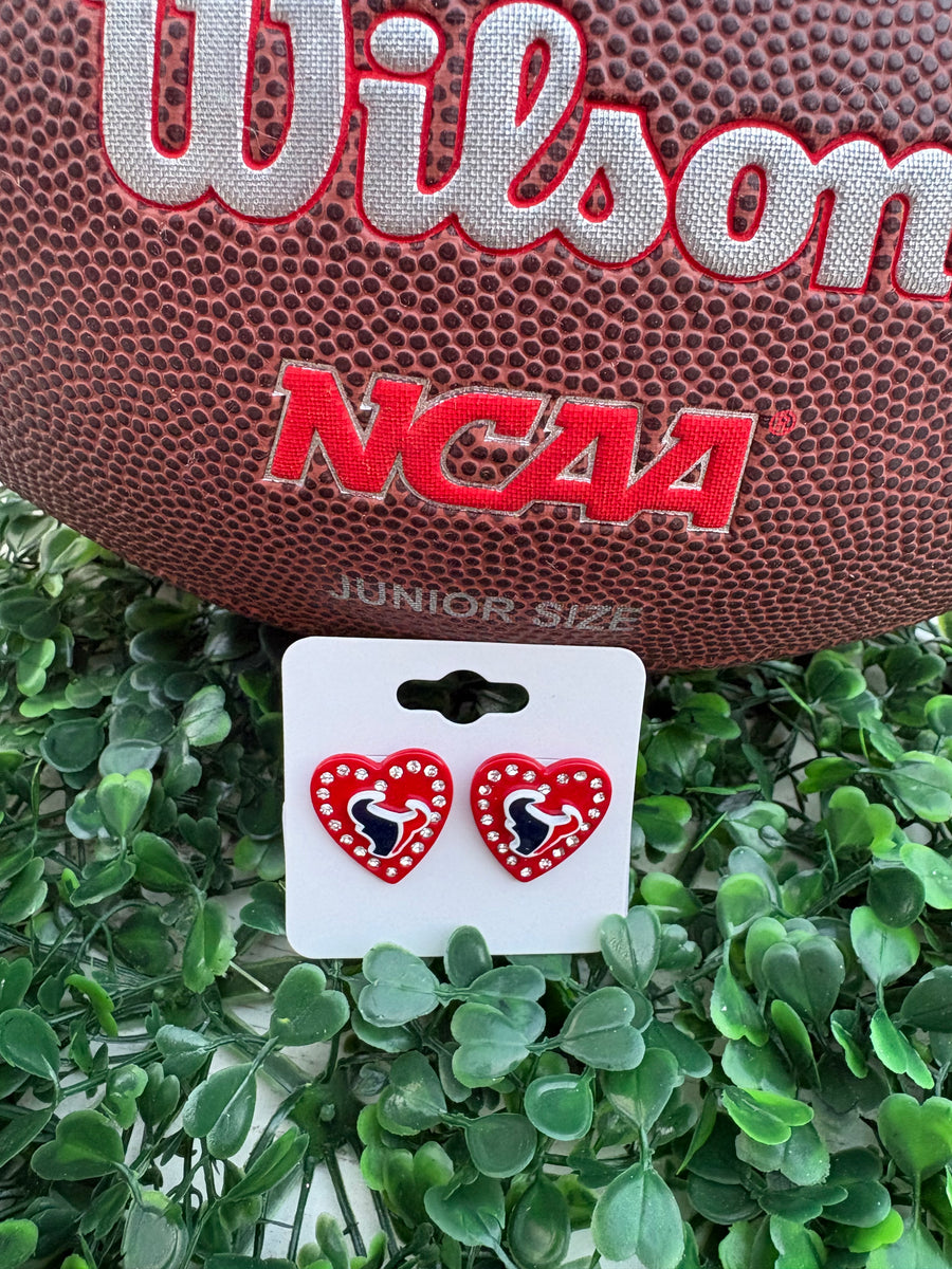 Red Texan Heart Studs – Southern Elegance PE