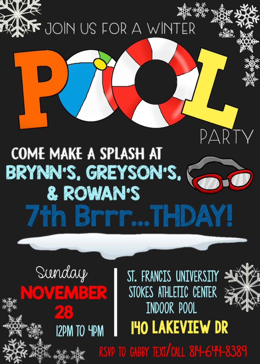 Winter Pool Party Invite – Southern Elegance PE